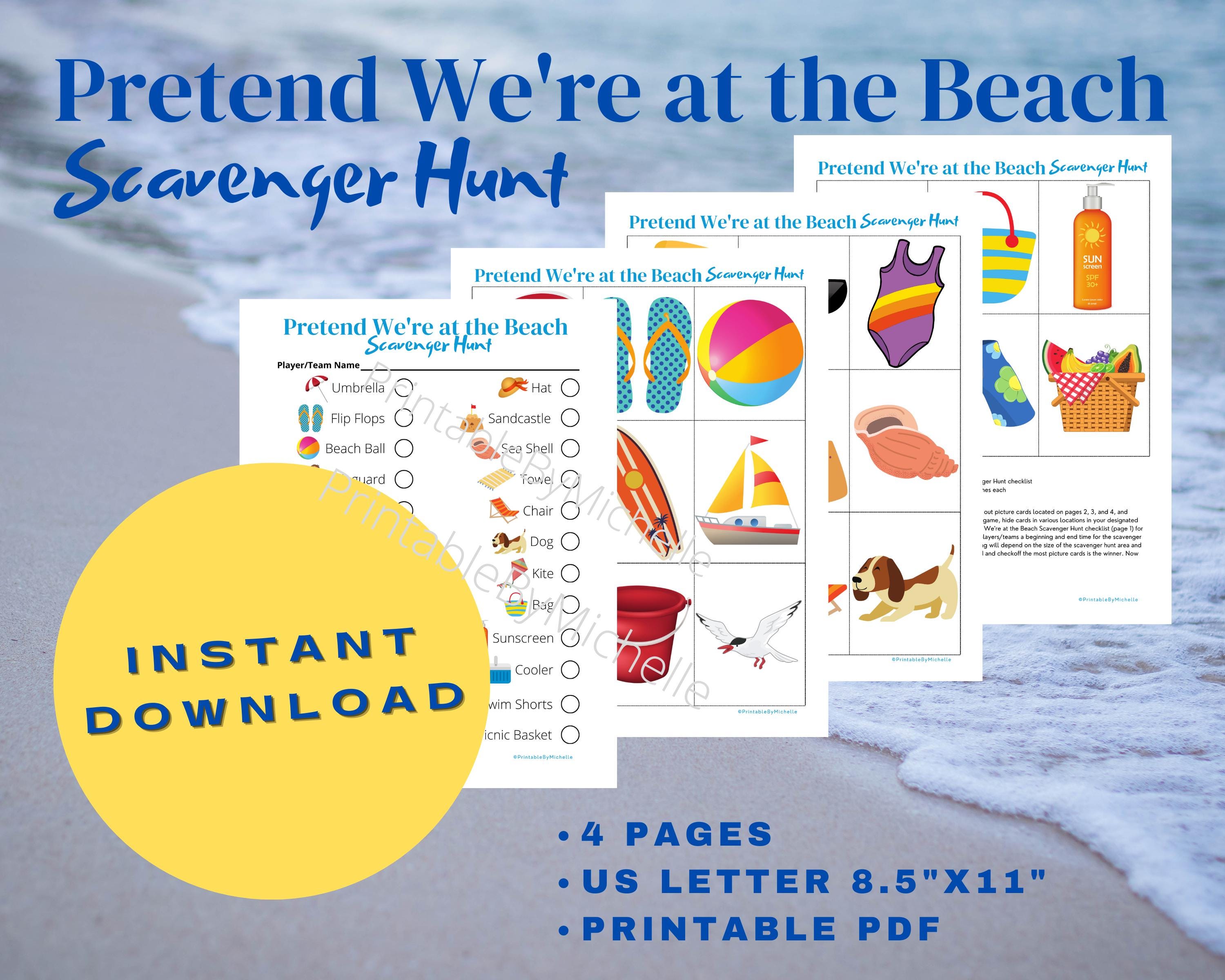 Beach Scavenger Hunt: Family Activity, Kid Game (printable PDF) - Etsy