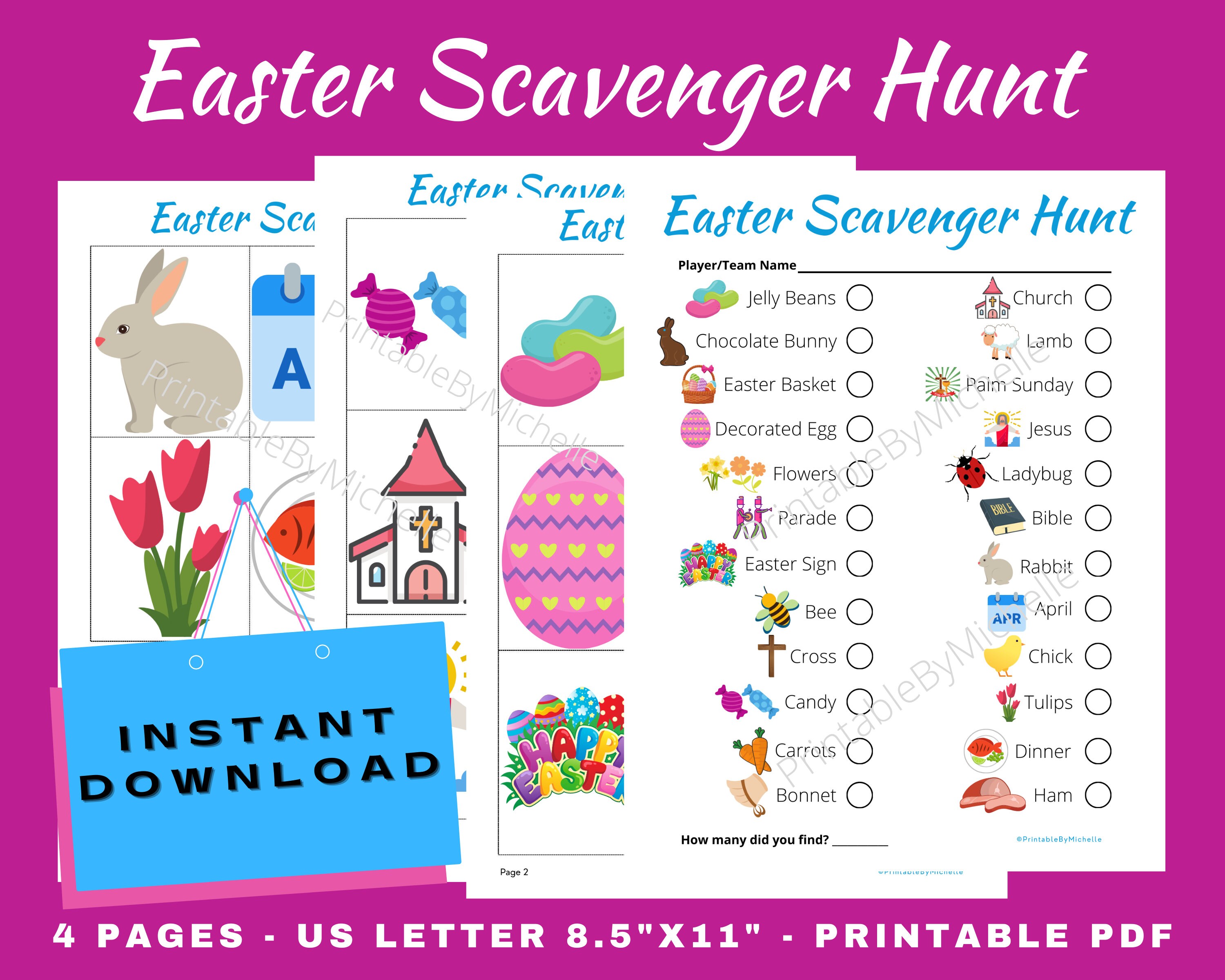 Easter Scavenger Hunt, Printable, Instant Download, Outdoor & Indoor ...