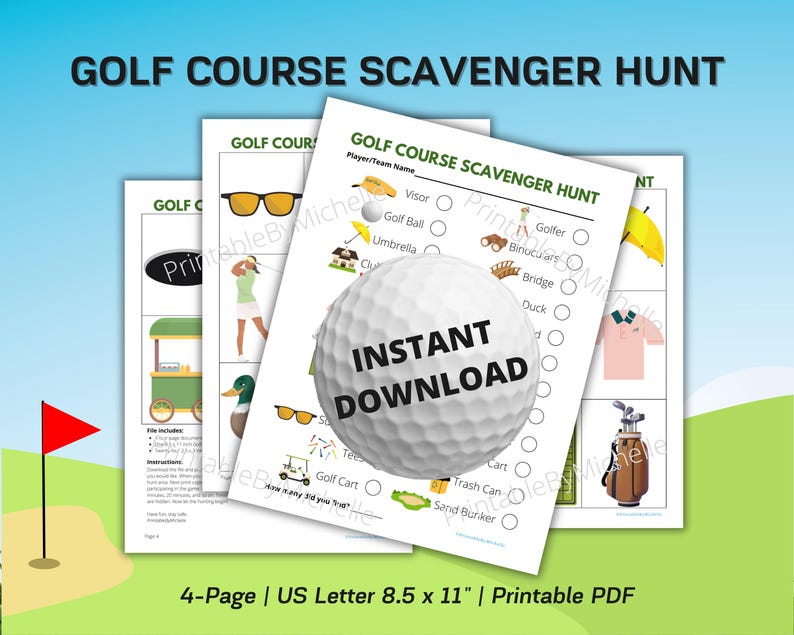 Golf Course Scavenger Hunt – Printable Game! - Etsy