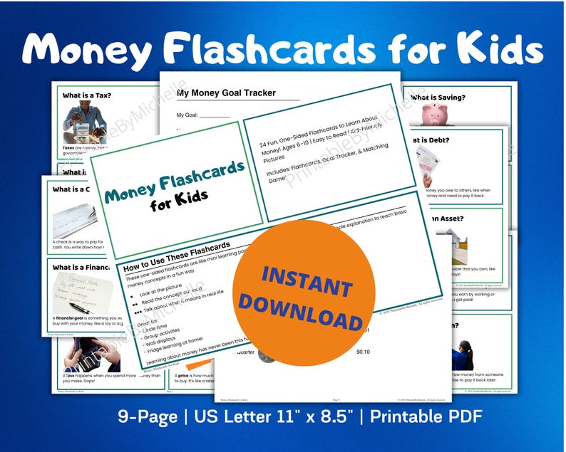 Money Flashcards for Kids – Learn and Play! Printable Learning Kit ...