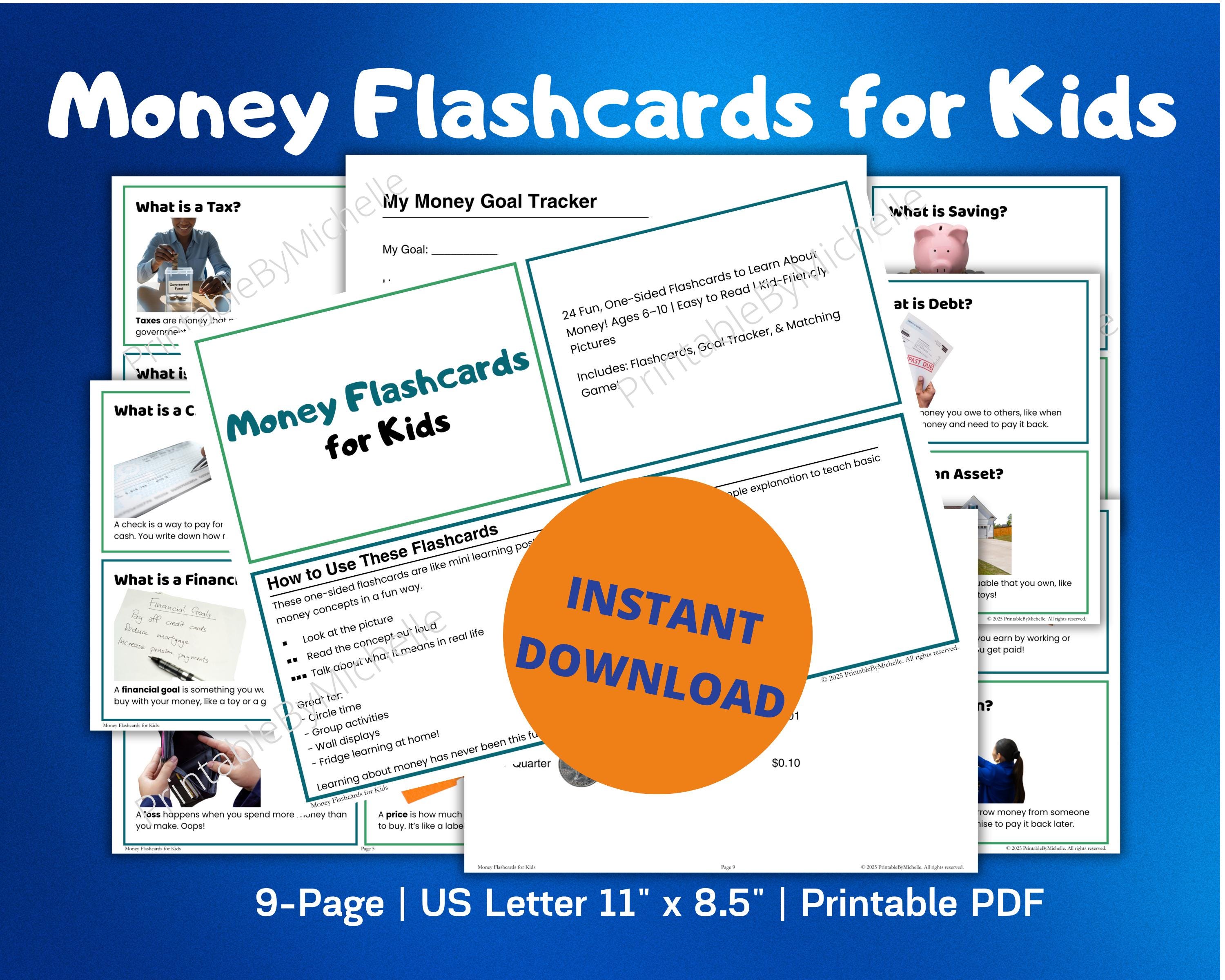 Money Flashcards for Kids – Learn and Play! Printable Learning Kit ...