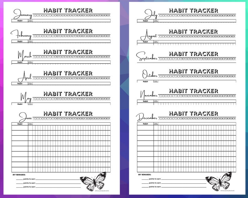 Printable Habit Tracker: Goal Planner With Reward System (A4, A5 ...
