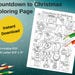 Countdown to Christmas Advent Calendar Coloring Page Printable 8.5x11 ...