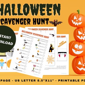 Halloween Scavenger Hunt, Printable, Instant Download, Outdoor & Indoor ...