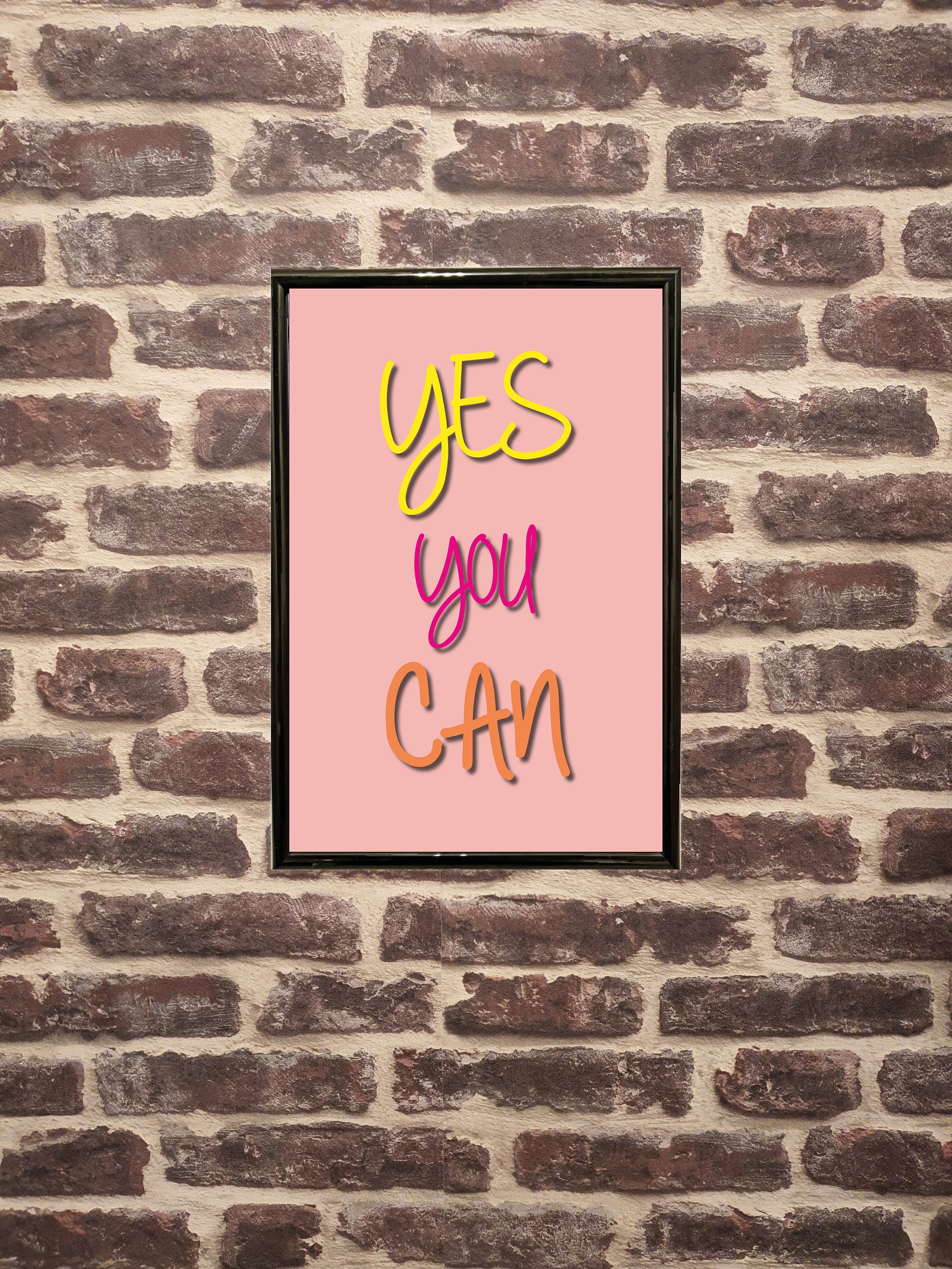 Home Decor Wall Art Print Poster Yes You Can Gift,motivational Positive ...