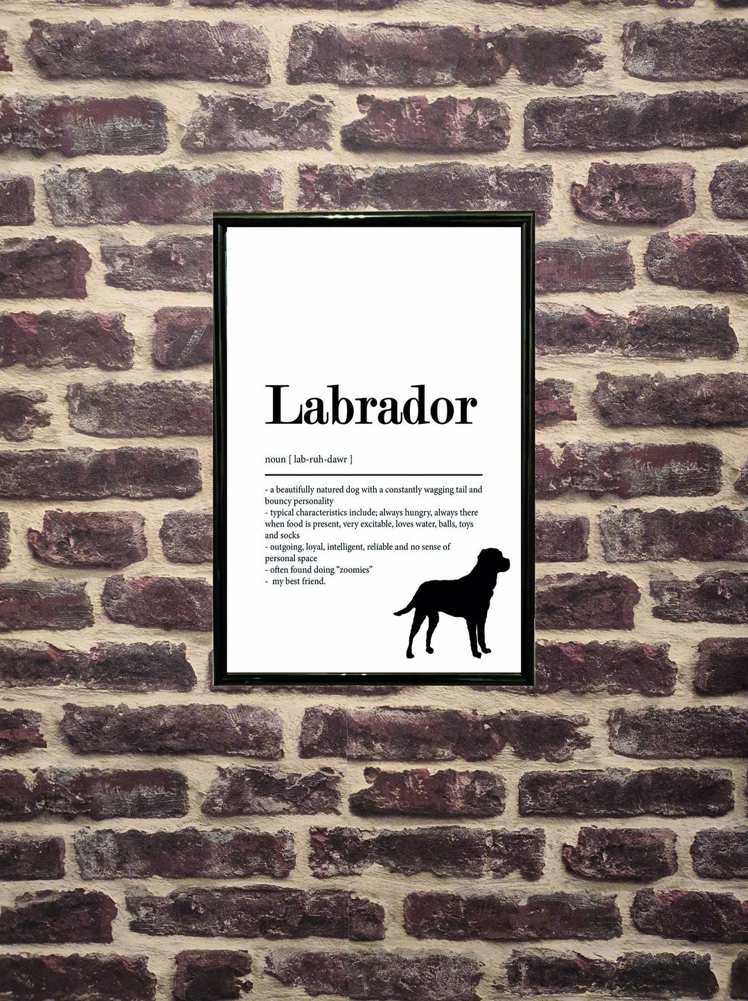 LABRADOR Dog Dictionary Print Dog Description Print Room Decor Dog ...