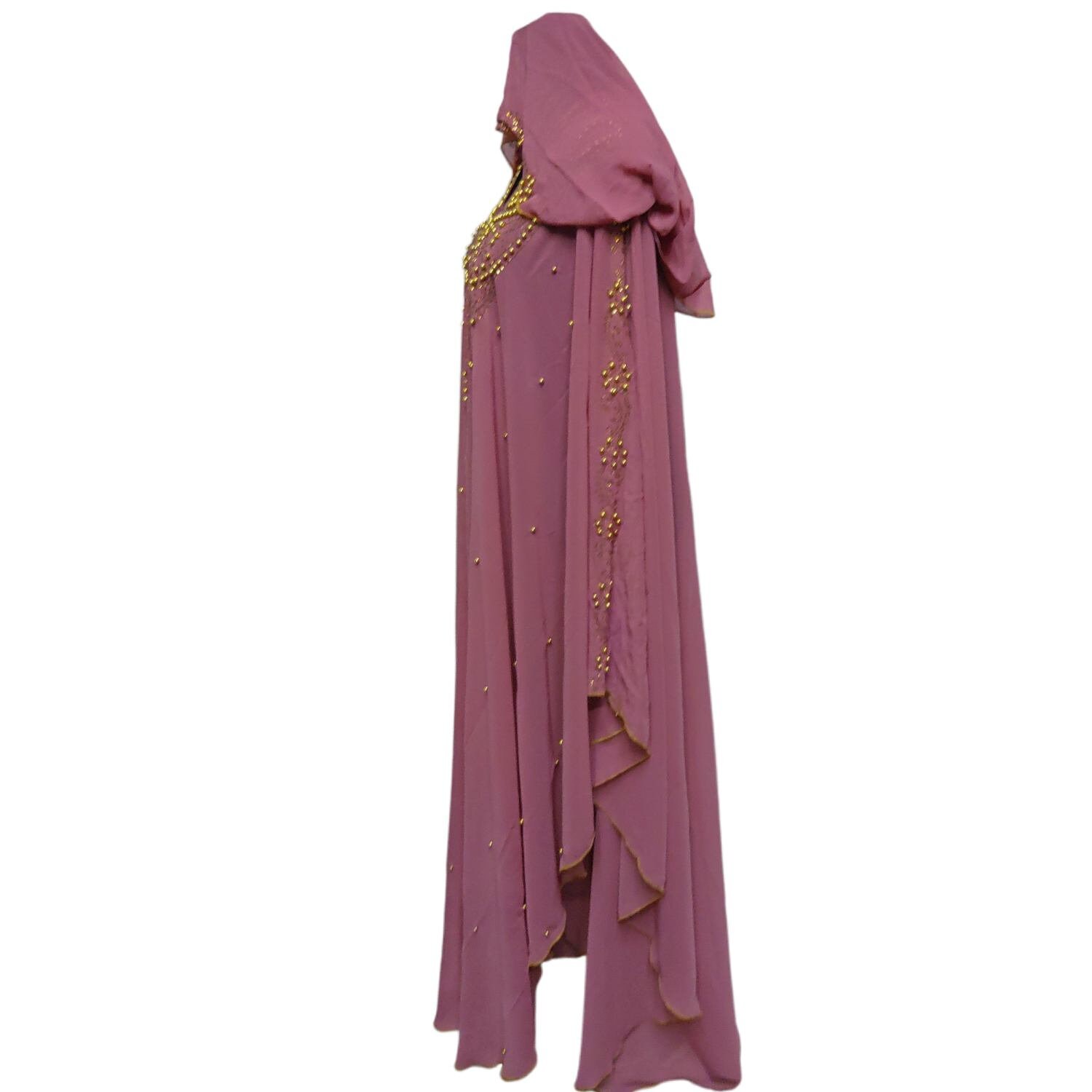 Luxury Women Pink Chiffon Abaya Jalabiya Jilbab Farasha - Etsy