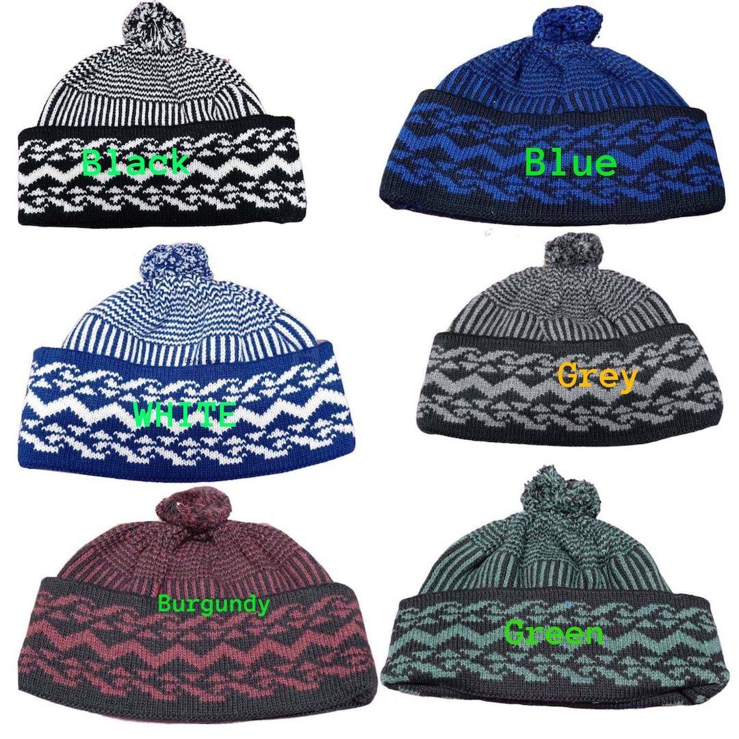 Muslim Kufi Haji Turkis Winter Prayer Hat, Skull Cap Topi Mens Woolen ...