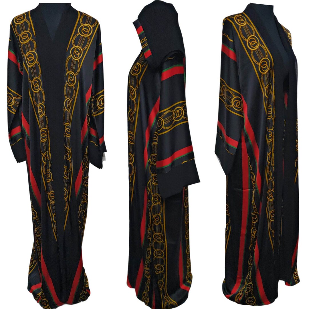 Premium Satin Open Front Abaya Burka Jilbab Robe - Etsy