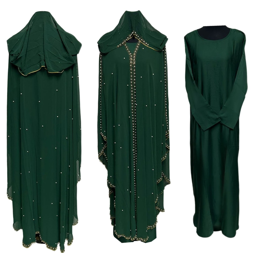 Luxury Women Green Abaya Jalabiya Farasha Long Dress - Etsy