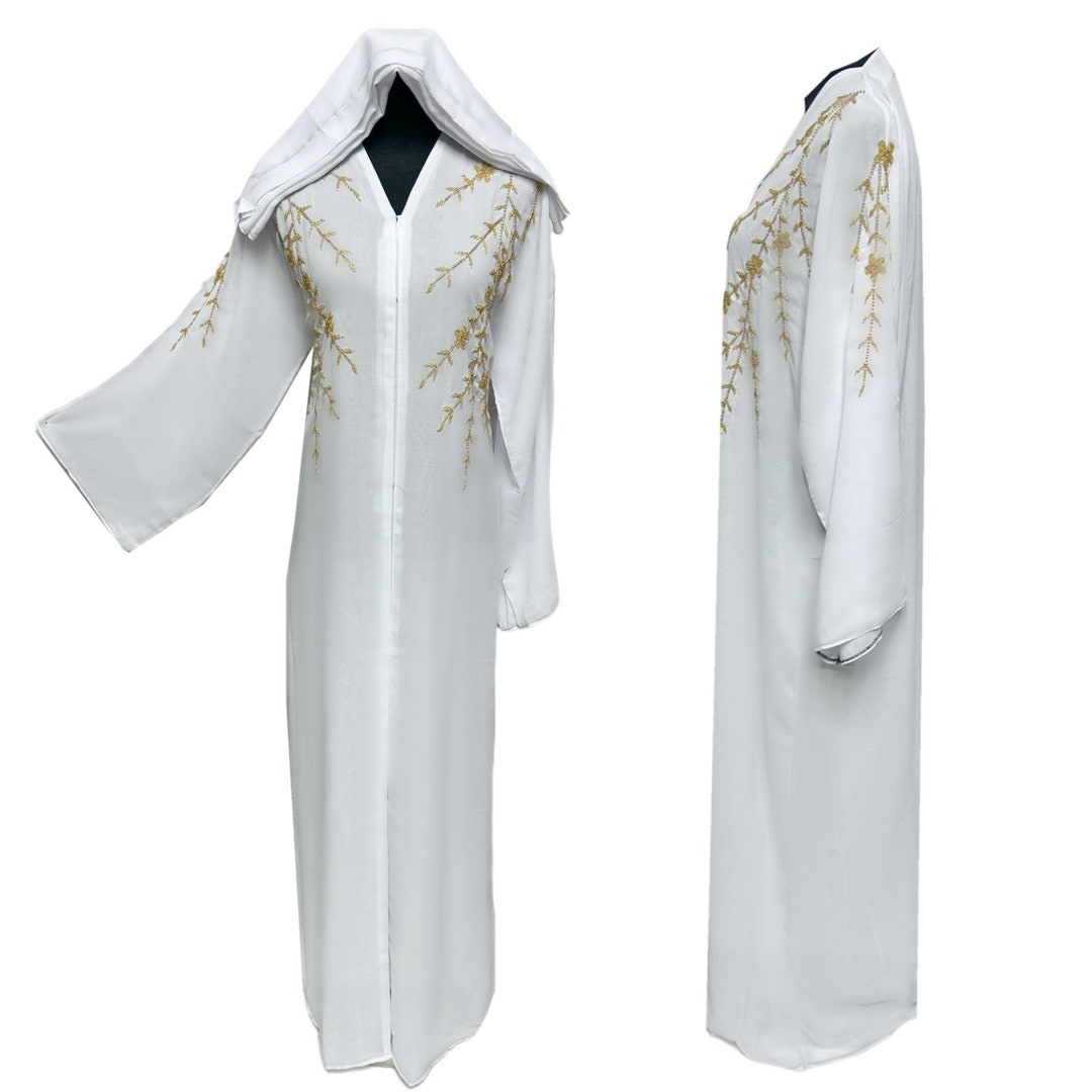 Women’s Luxury White Open Front Abaya Jilbab Burka - Etsy