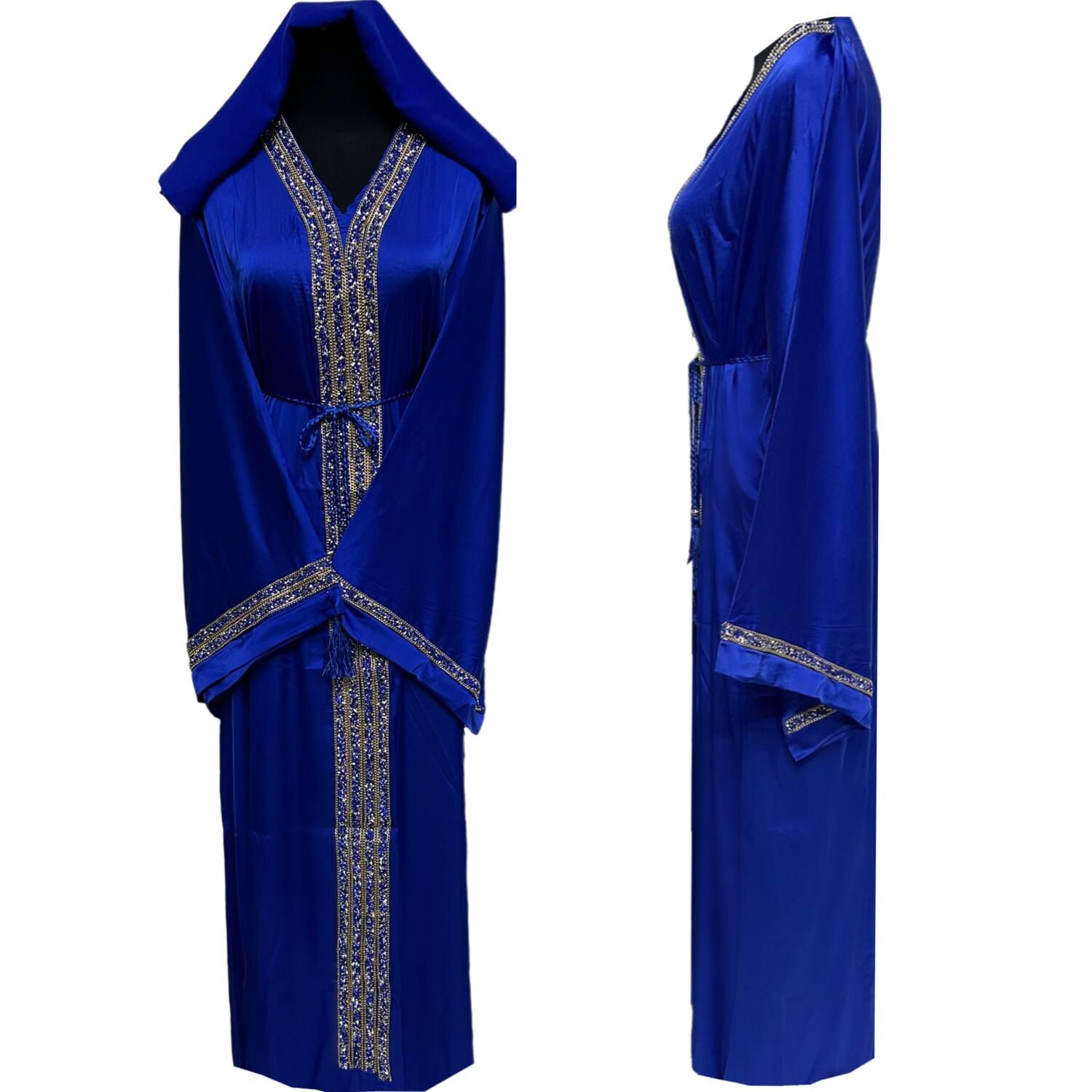 Luxury Satin Women Stone Work Abaya Jalabiya Arab Long Dress - Etsy