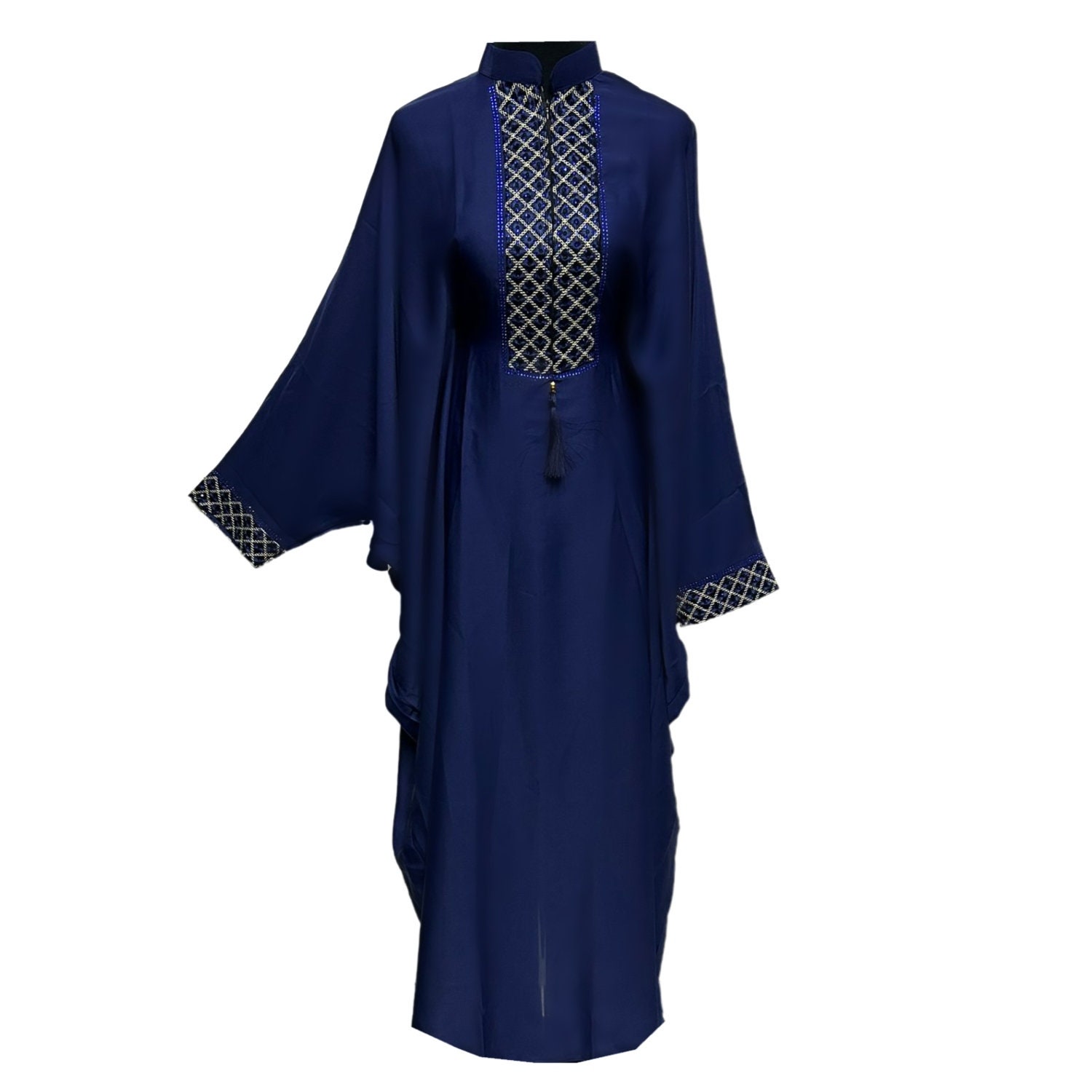 Women Blue Butterfly Abaya Jalabiya Arab Dress With Embroidery - Etsy