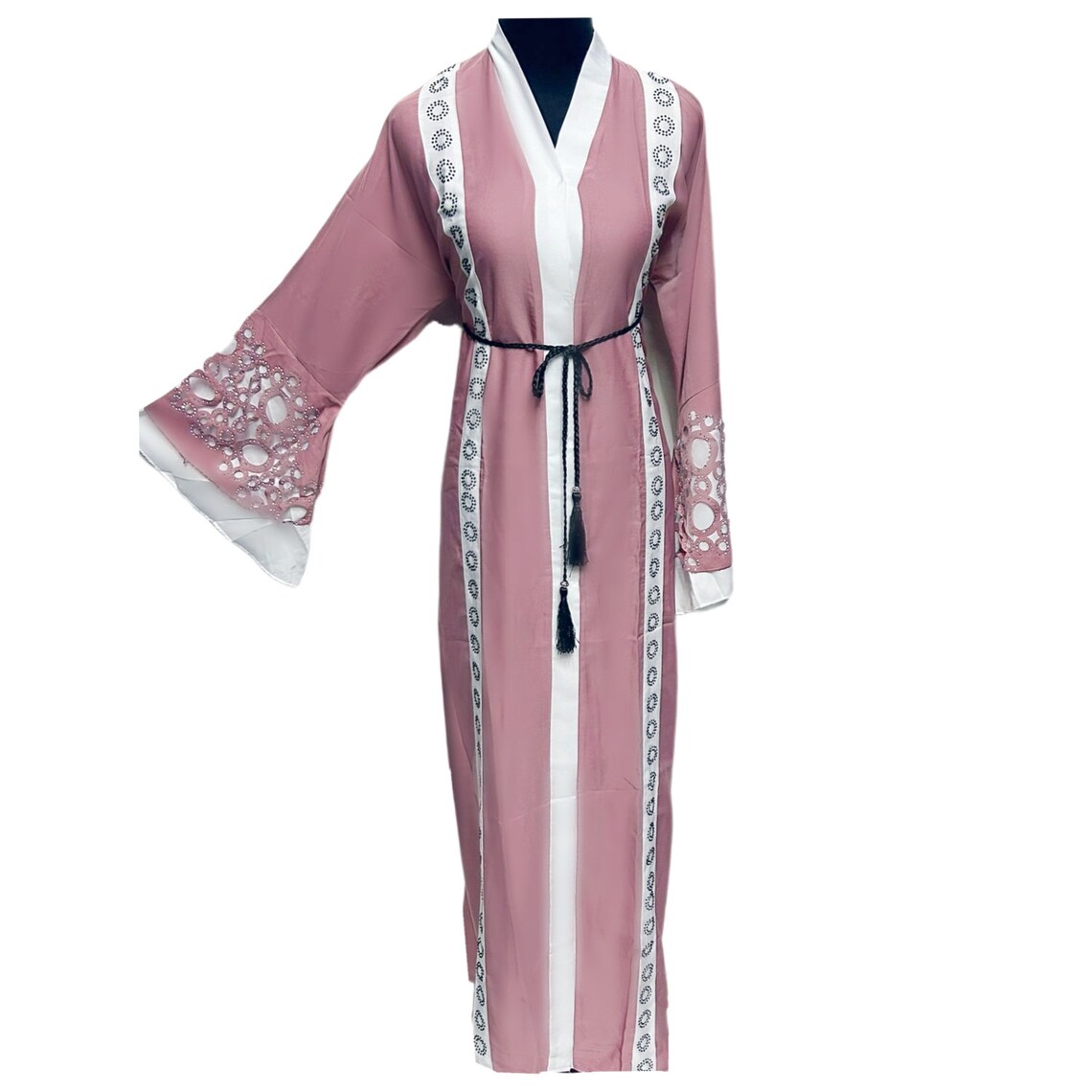 Latest Design Pink Abaya Farasha Jalabiya Arab Long Dress - Etsy