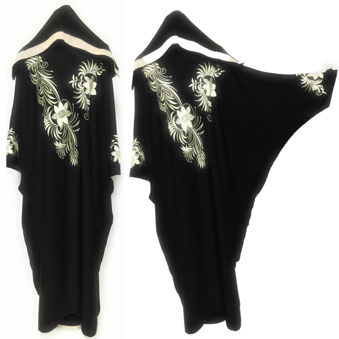 Black Butterfly Abaya Farasha Jalabiya Arab Dress - Etsy