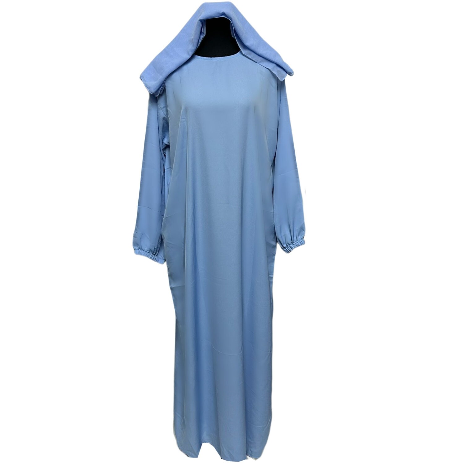 Simple Plain Nida Abaya Jalabiya Arab Long Dress With Elastic Cuff ...