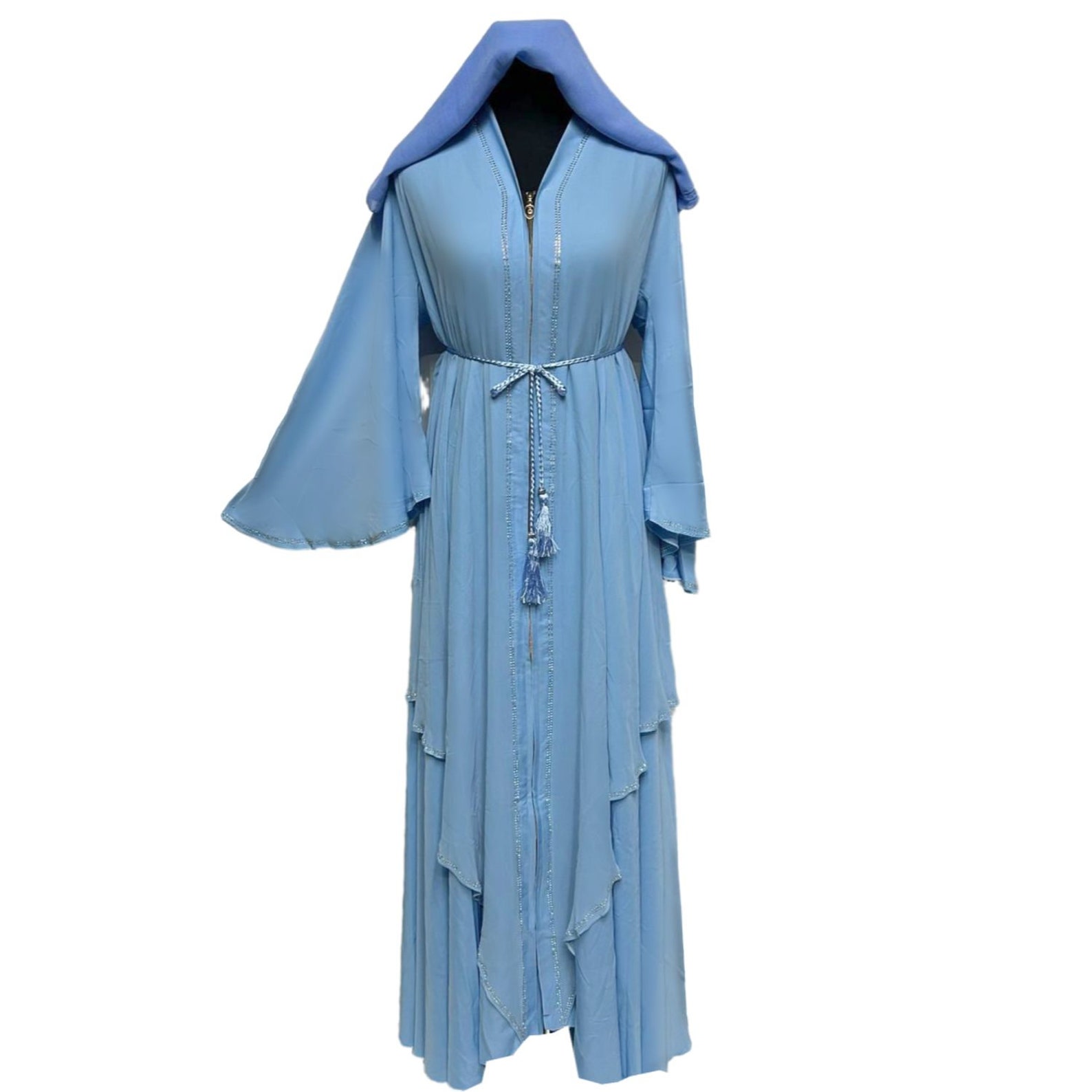 Modest Women Light Blue Abaya Farasha Jalabiya Arab Dress - Etsy