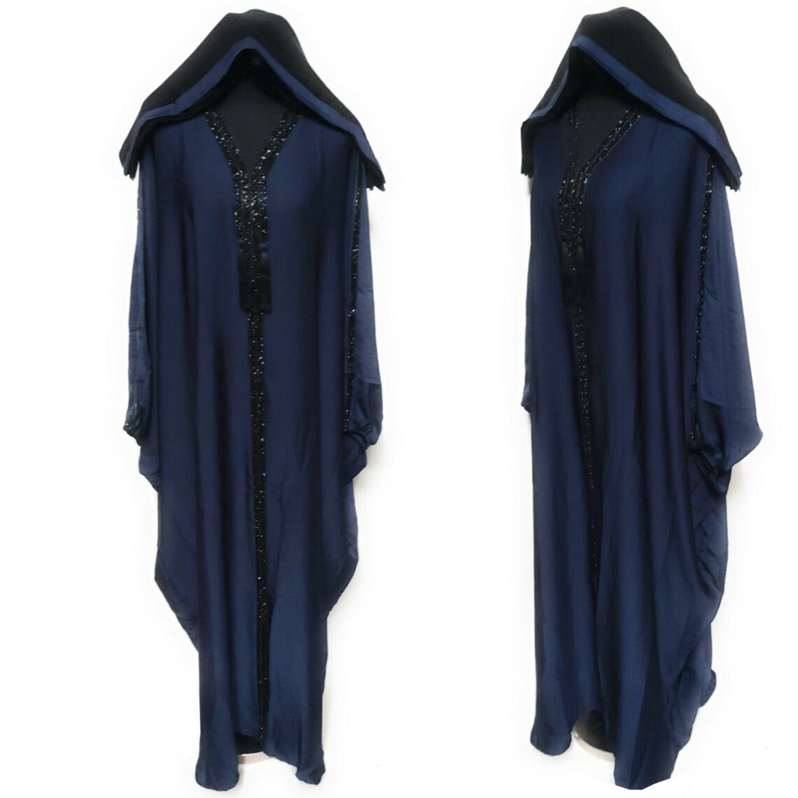 Women's Blue Batwing Farasha Abaya Jalabiya Arab Long Dress - Etsy