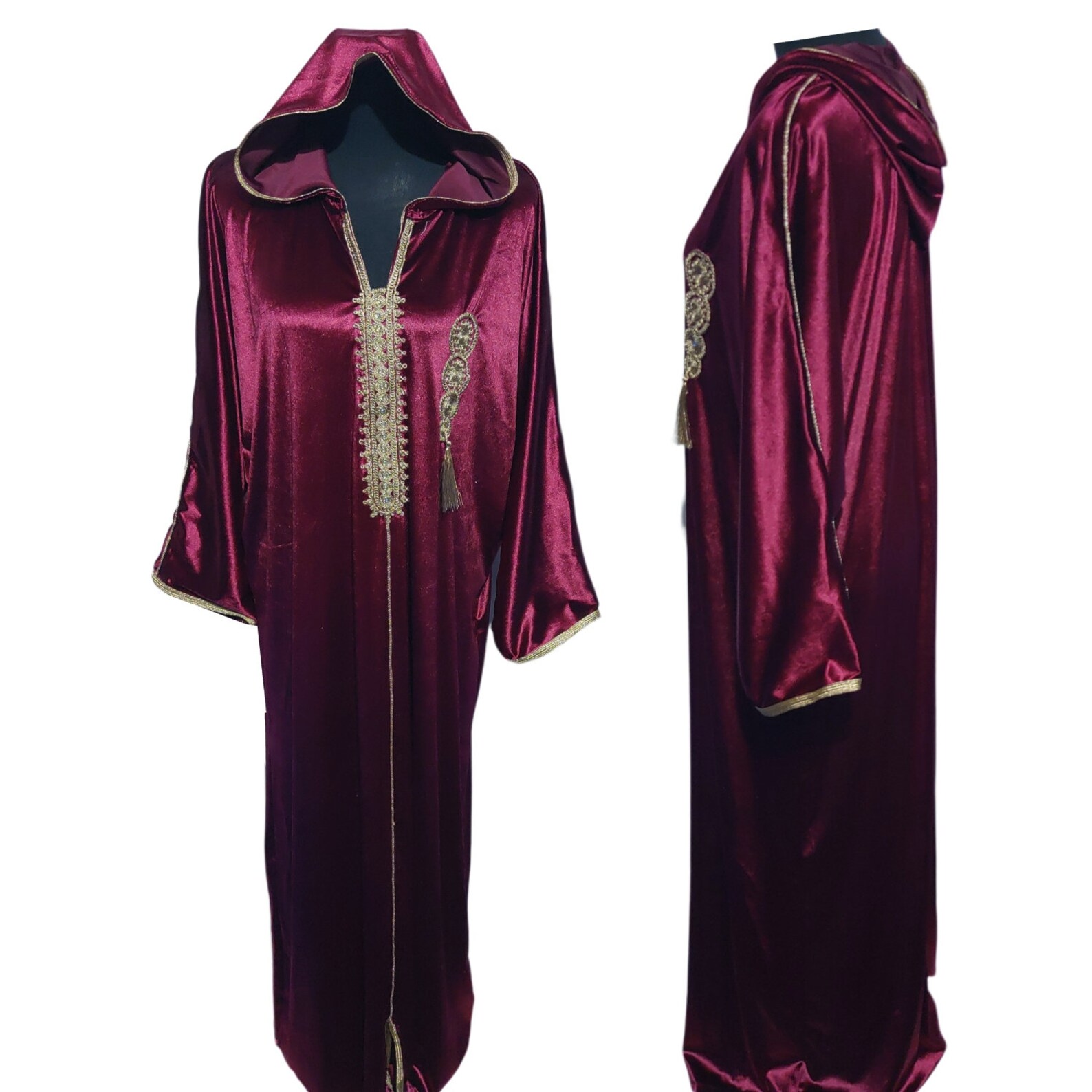 Luxury Burgundy Abaya Jilbab Burka Dress - Etsy
