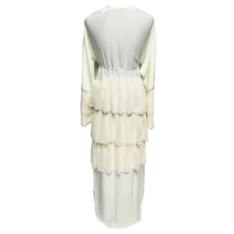 Latest Design Women Cream Frill Abaya Farasha Jalabiya Arab Dress - Etsy
