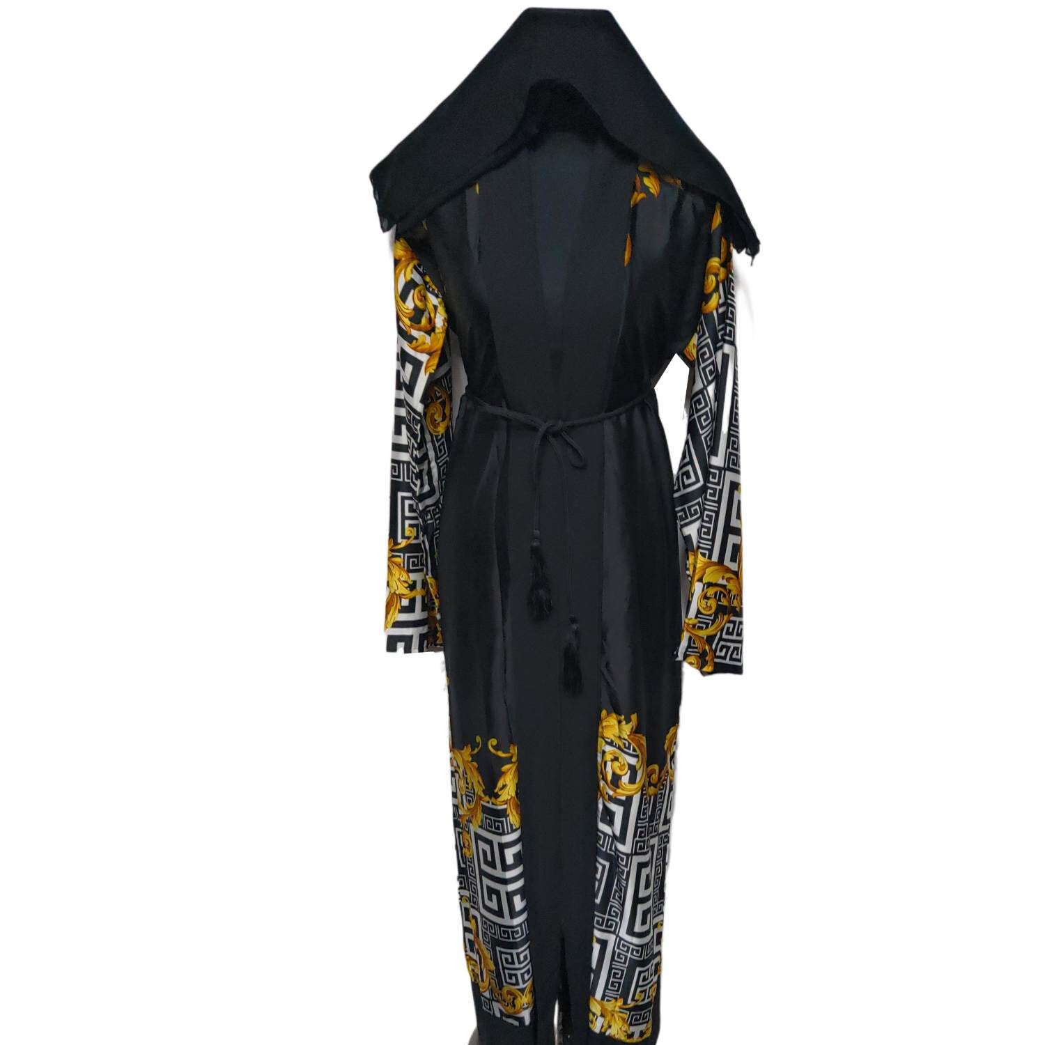 Classic Black Satin Women's Open Front Abaya Burka Jilbab - Etsy