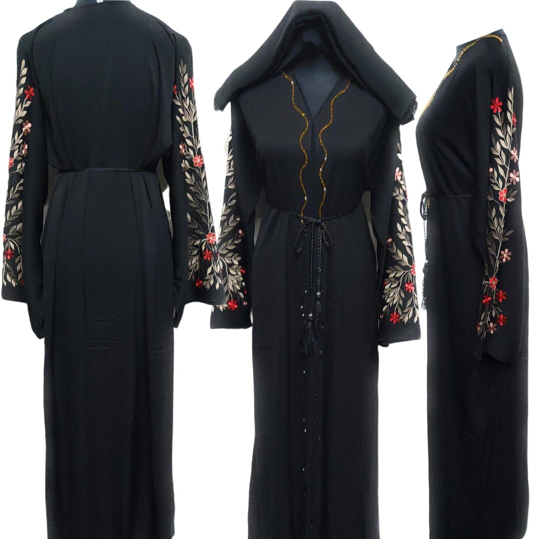 Latest Design Women Abaya Farasha Jalabiya Long Dress With Embroidery ...