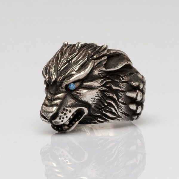 Wolf Diamond Ring - Etsy