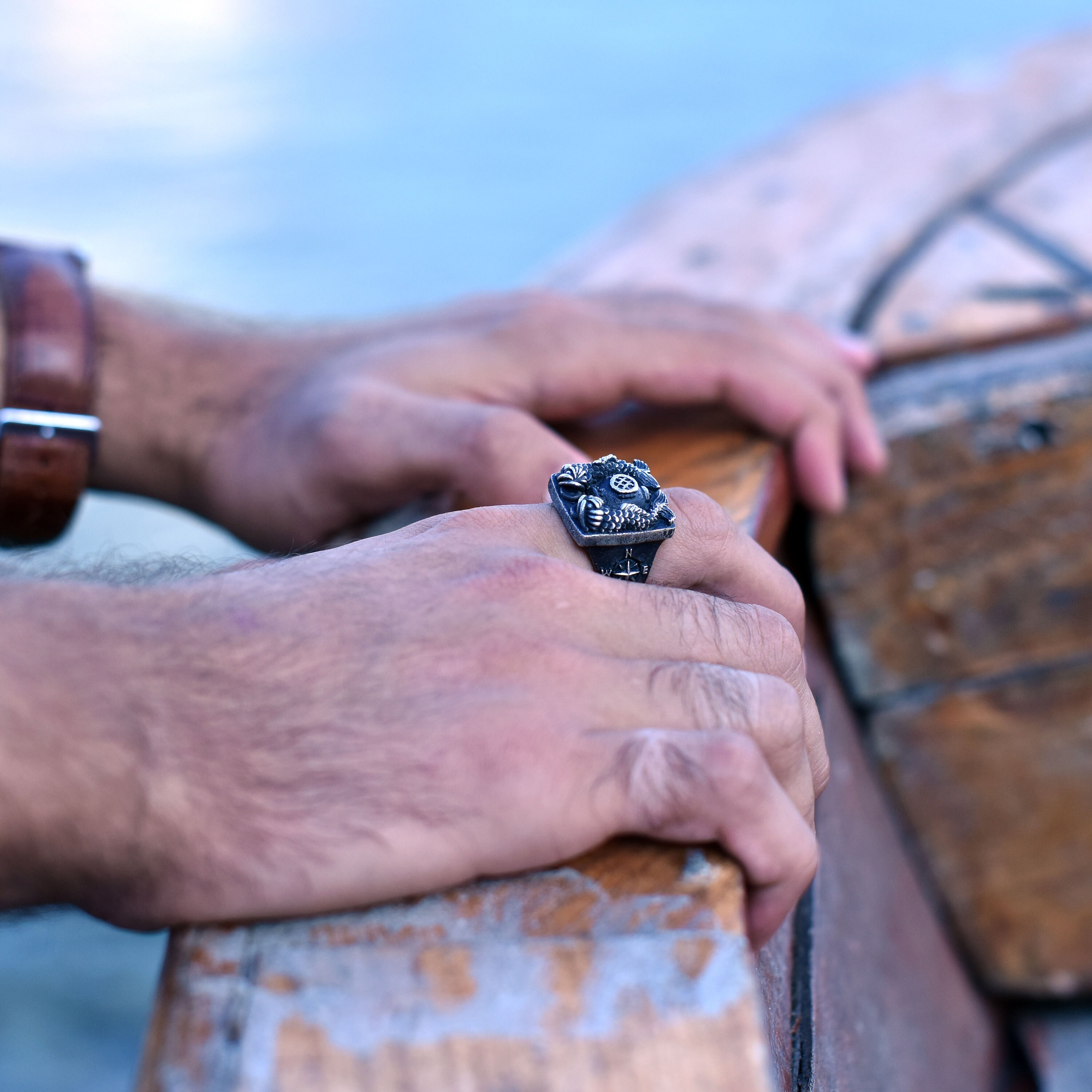 Diver Handmade Silver Ring Underwater Frogman Silver | Etsy