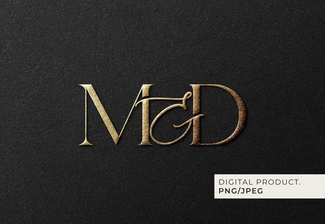 M&D Monogram Wedding Logo Modern Wedding Monogram Wedding - Etsy