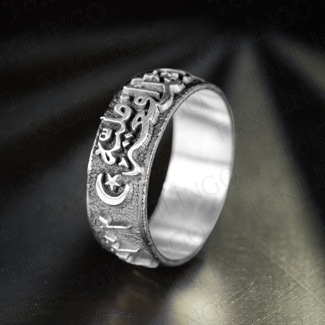Cihadiye Men Ring,jihadiye Model Band Ring,sterling Silver Mens Ring ...
