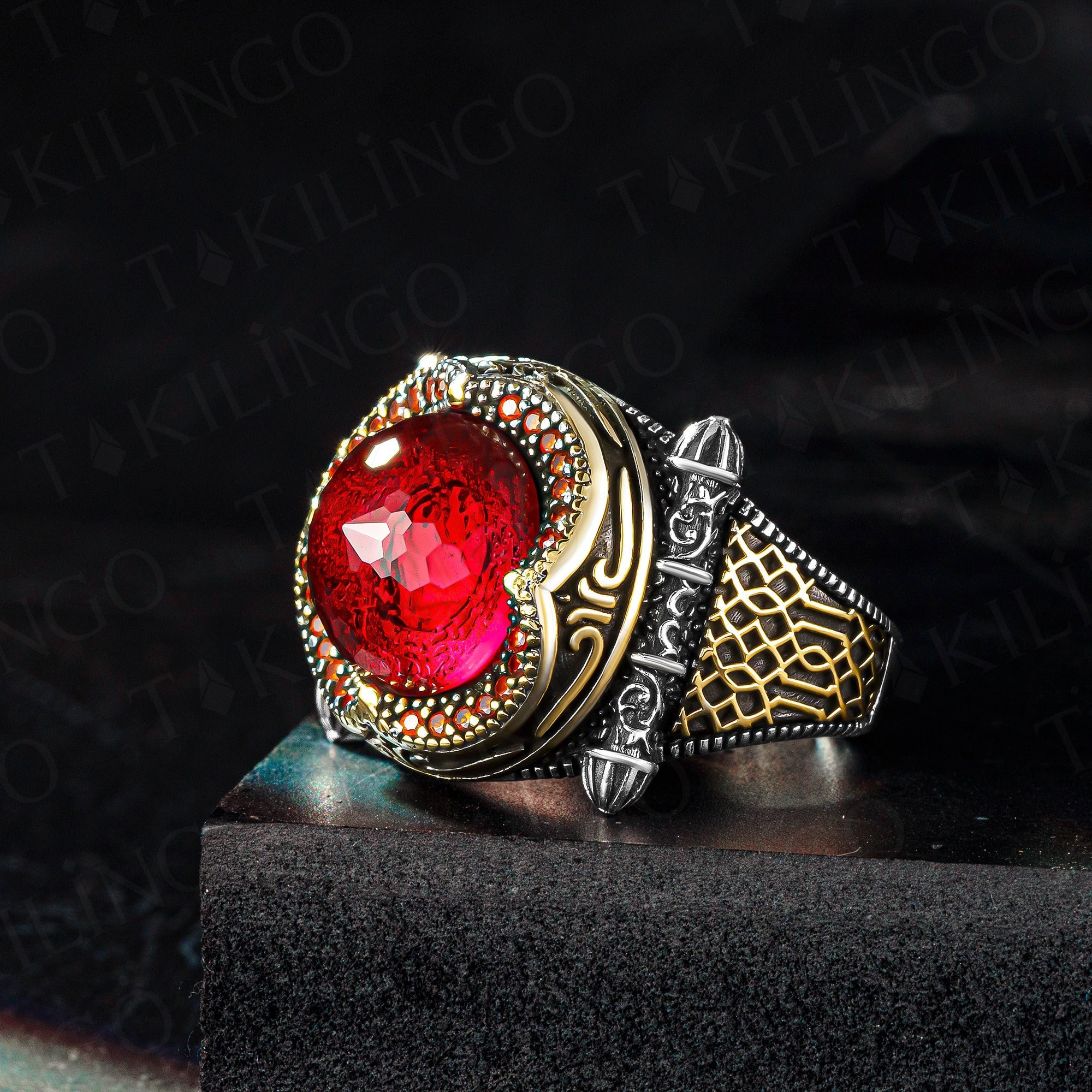 Red Zircon Ring