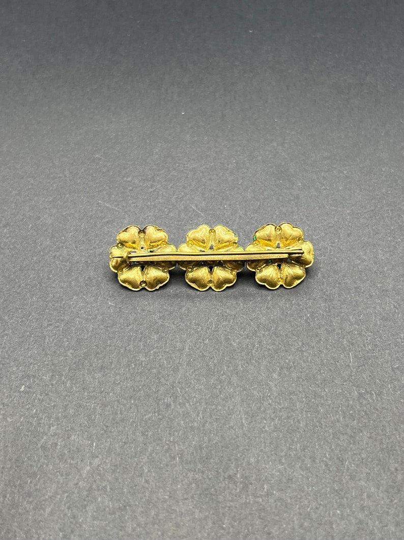 Antique Czech Max Neiger Enamel Paste Flower Brooch Art Deco Rhinestone ...