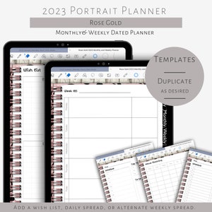 2023 Dated Planner Rose Gold Planner Dated Monthly Planner - Etsy