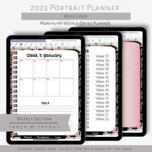 2023 Dated Planner Rose Gold Planner Dated Monthly Planner - Etsy