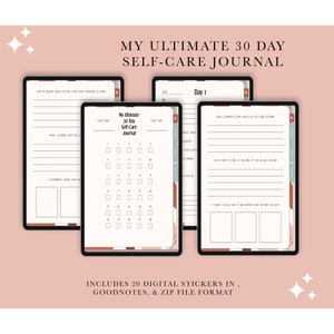30 Day Self-care Digital Journal 30-day Journal Self-care Journal ...