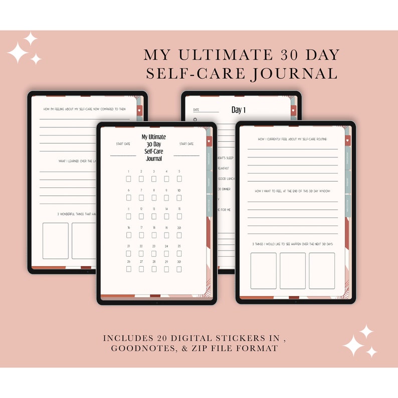 30 Day Self-care Digital Journal 30-day Journal Self-care Journal ...