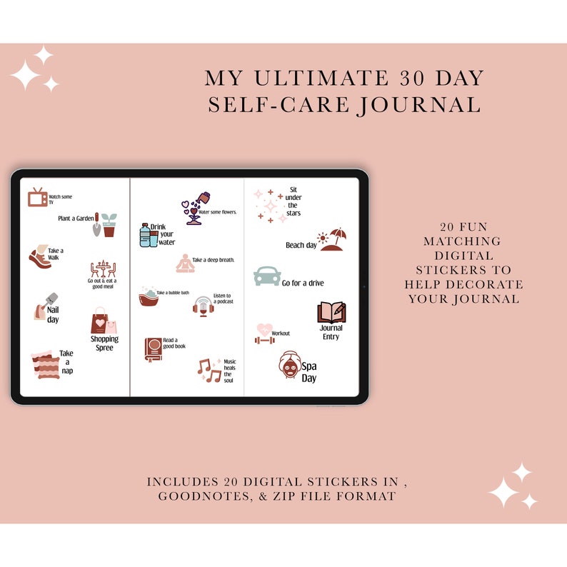 30 Day Self-care Digital Journal 30-day Journal Self-care Journal ...