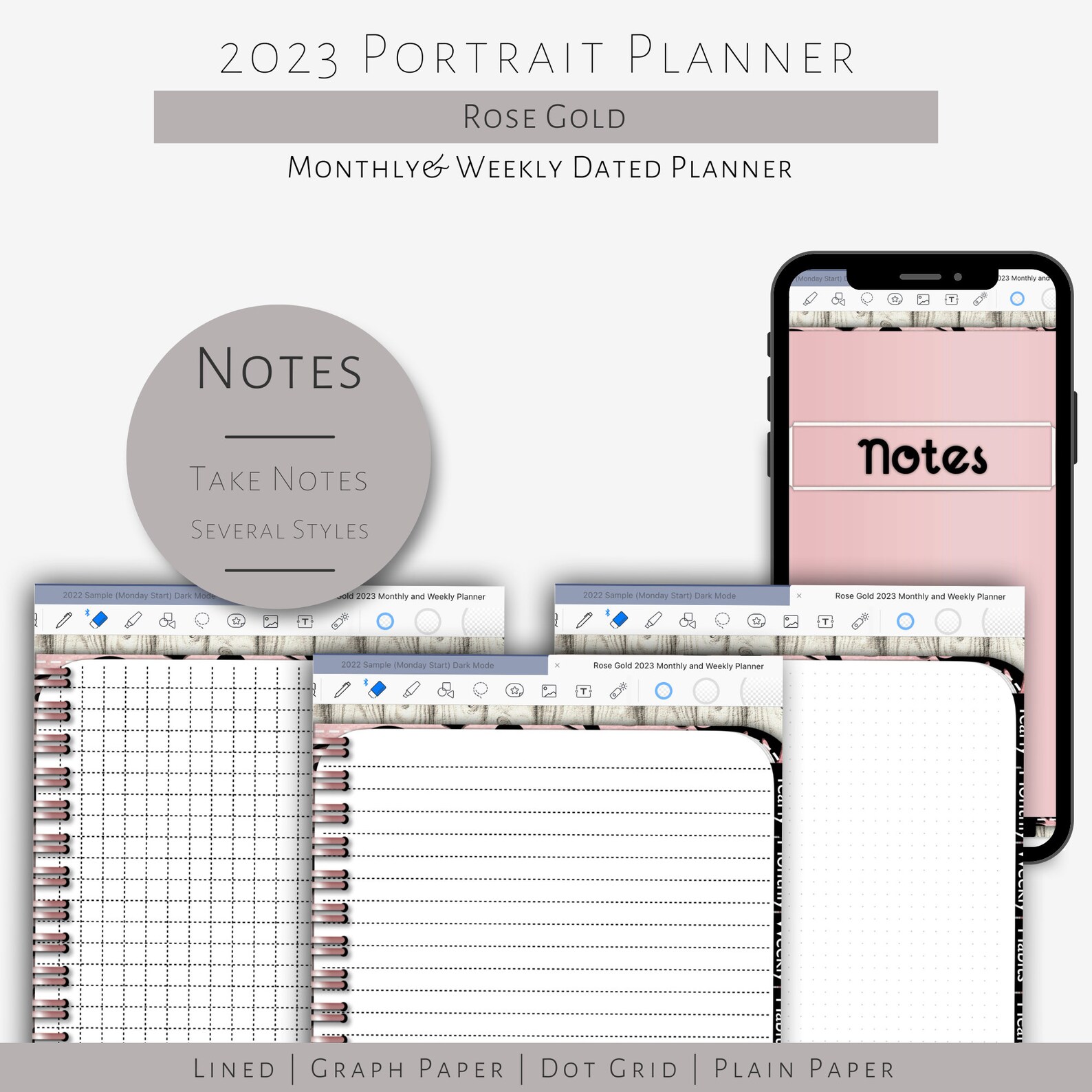 2023 Dated Planner Rose Gold Planner Dated Monthly Planner - Etsy