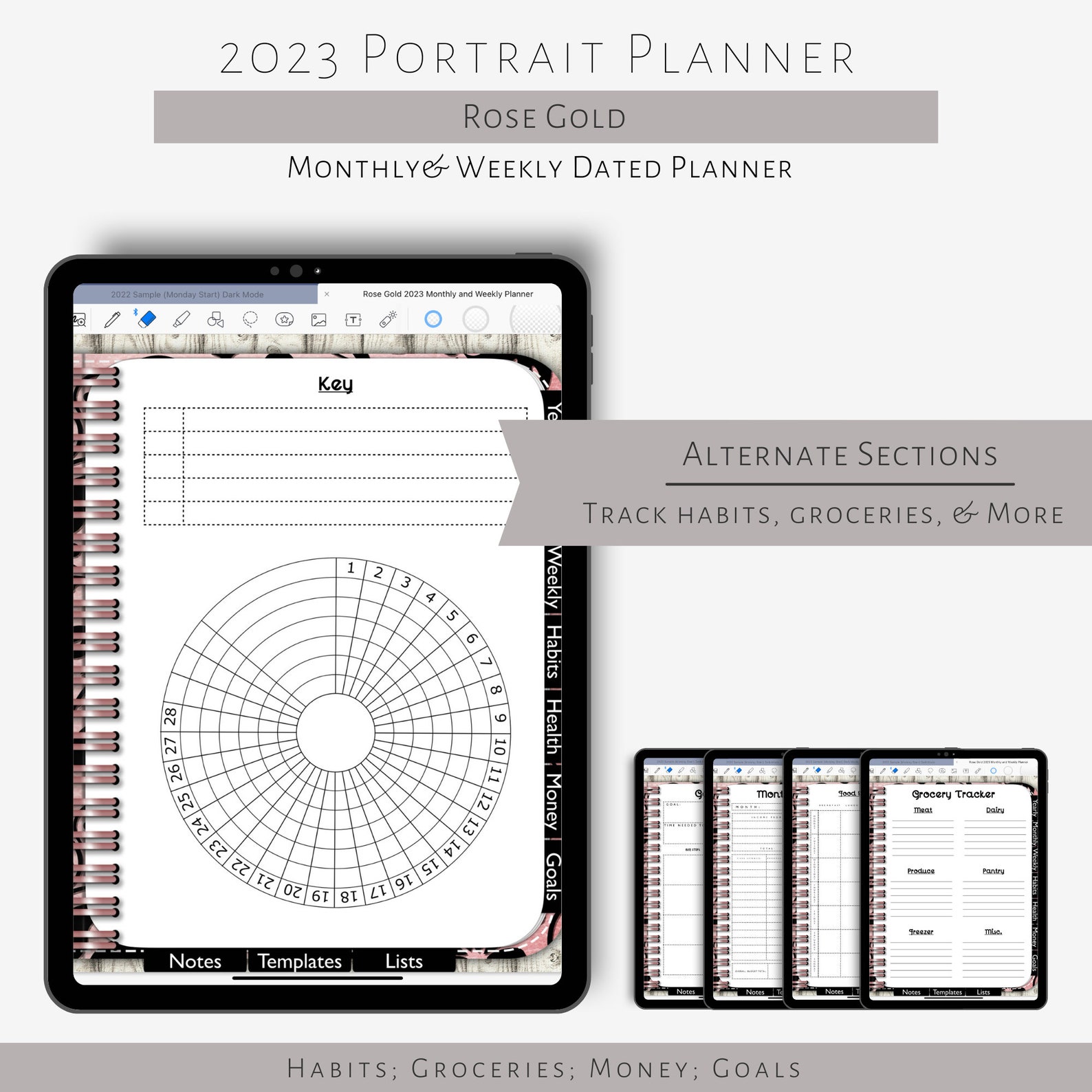 2023 Dated Planner Rose Gold Planner Dated Monthly Planner - Etsy