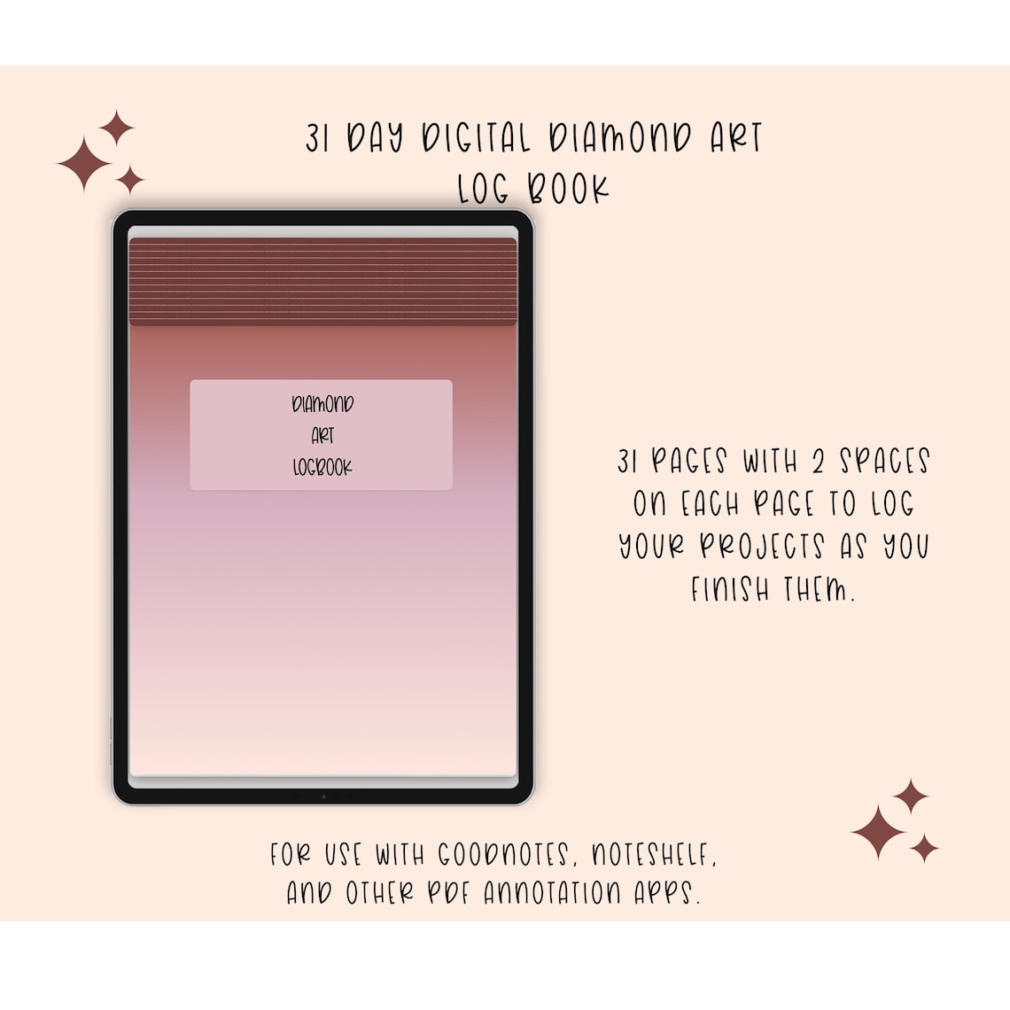 Diamond Art Log Book Track Your Projects Organized Diamond Painting ...