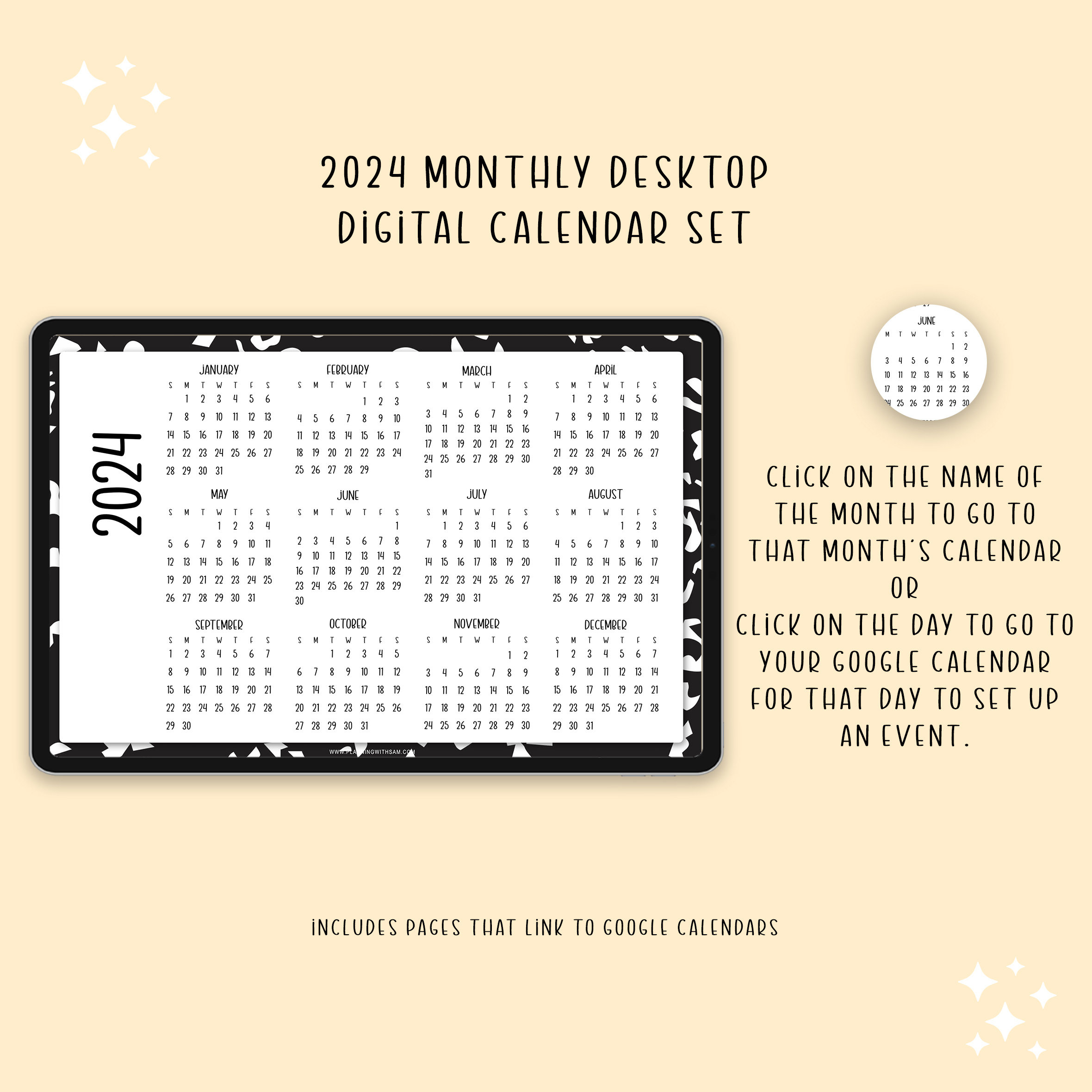 2024 Monthly Digital Calendar 2024 Monthly Calendar Desktop Style ...