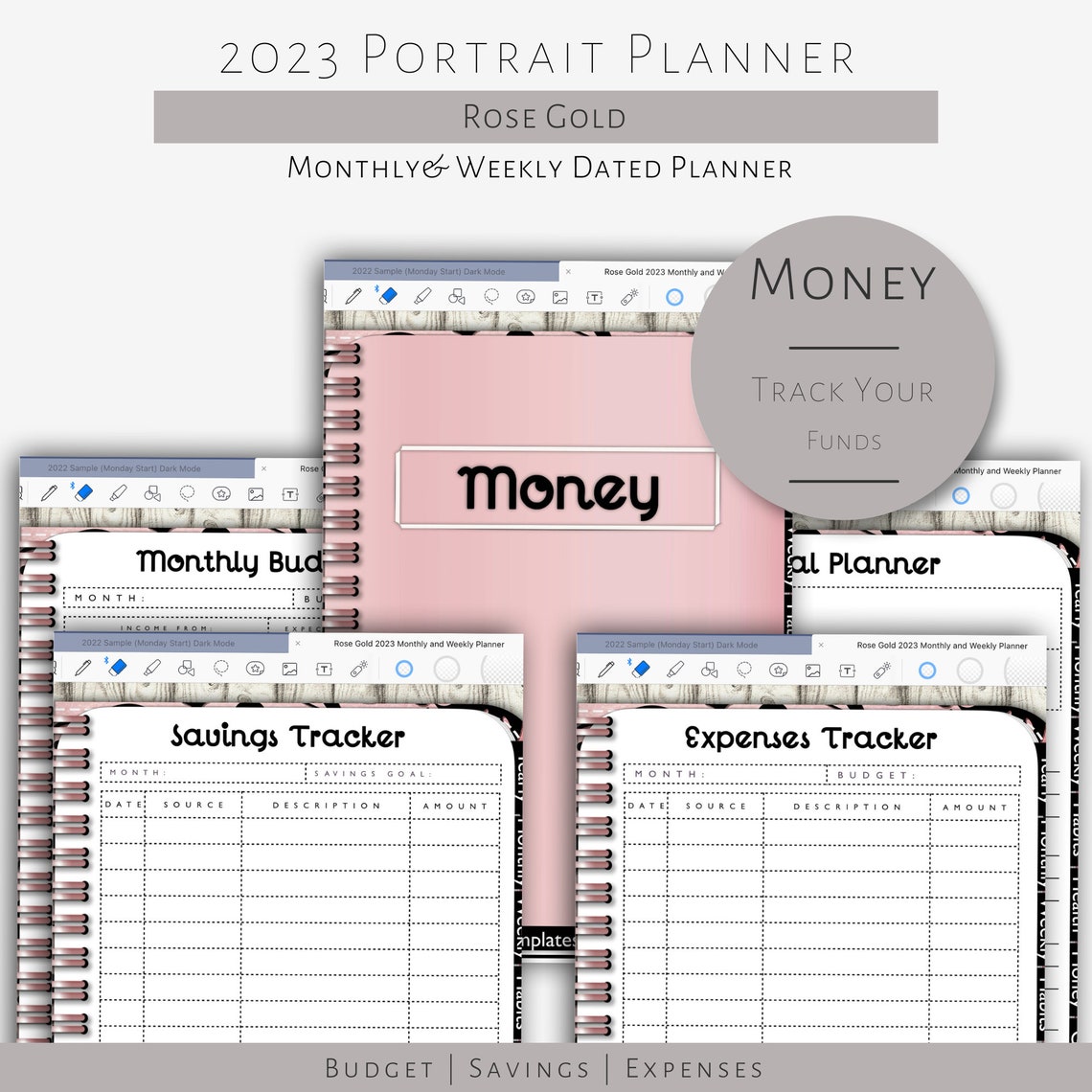 2023 Dated Planner Rose Gold Planner Dated Monthly Planner - Etsy
