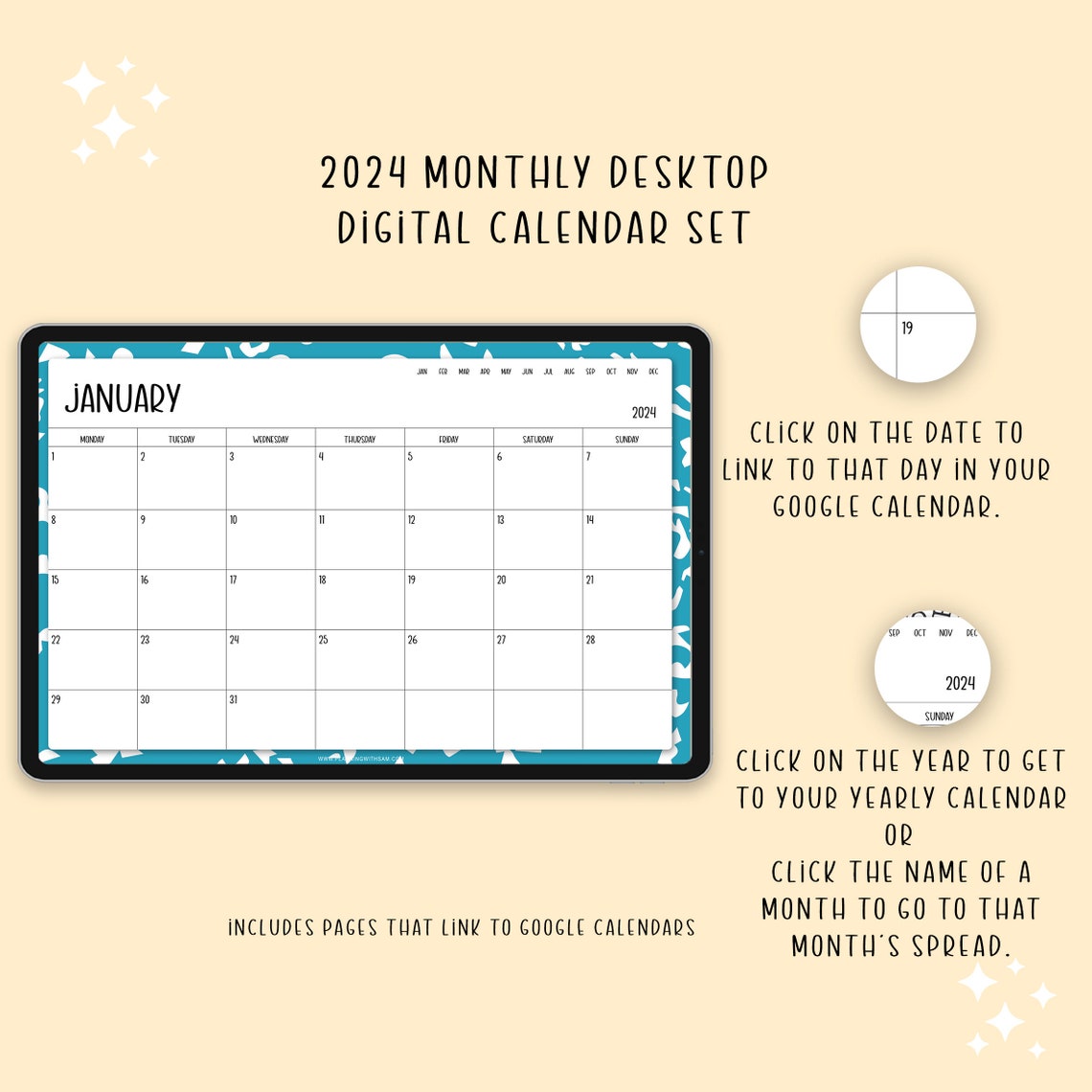 2024 Monthly Digital Calendar 2024 Monthly Calendar Desktop Style ...
