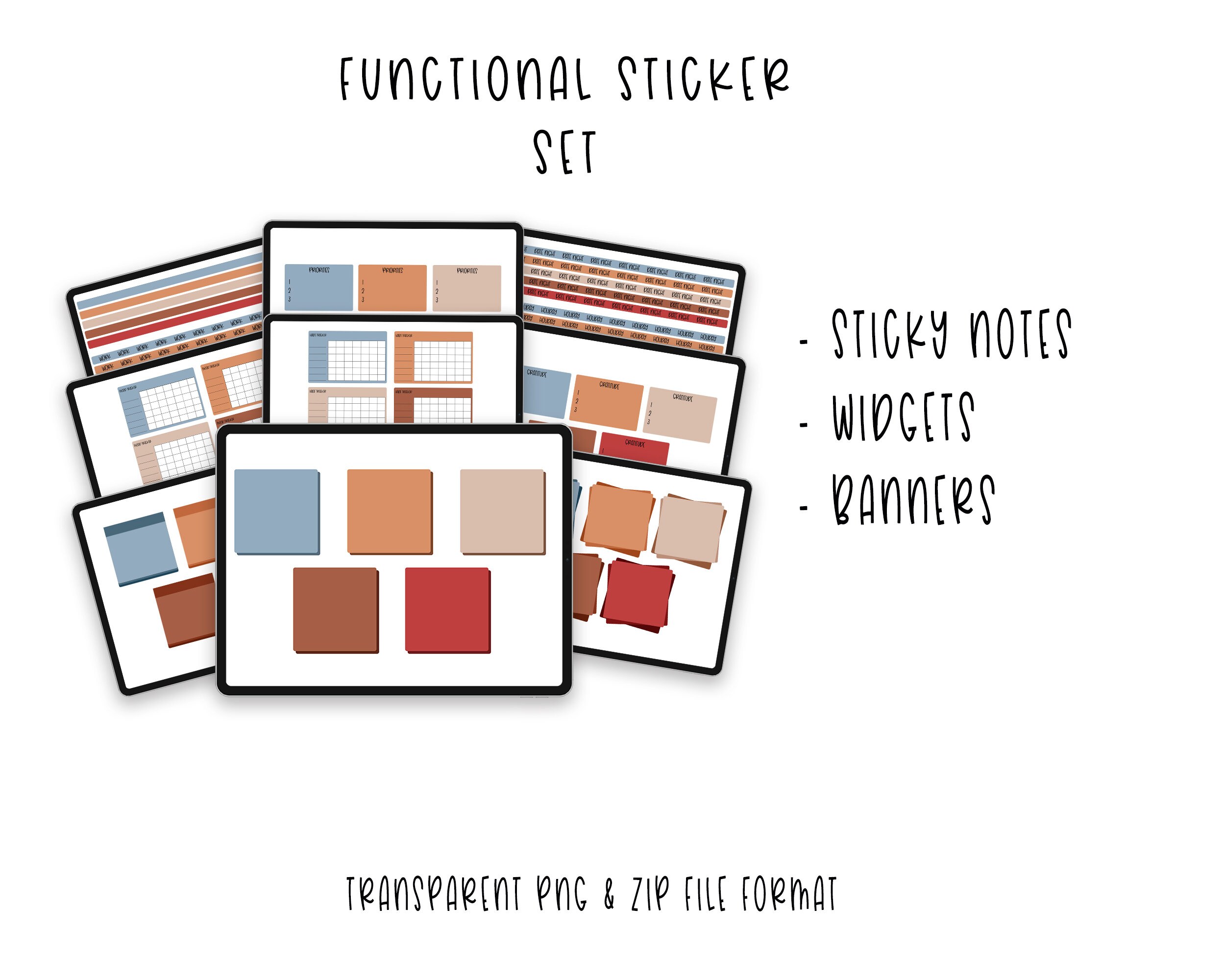Boho Fall Digital Planner Stickers | Customizable and Fun | Instant ...