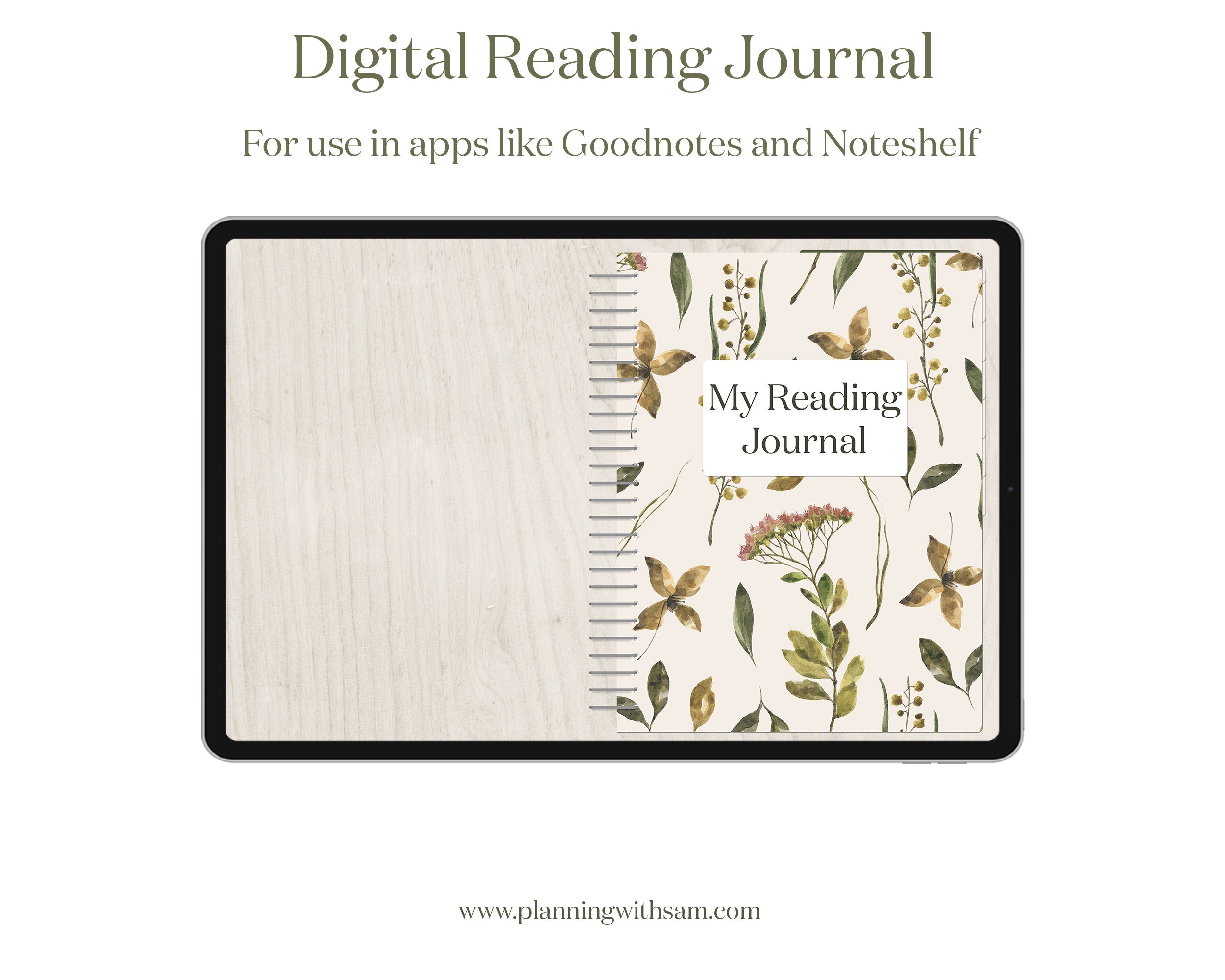 Reading Log Book Review Template Digital Planner Reading Tracker for ...