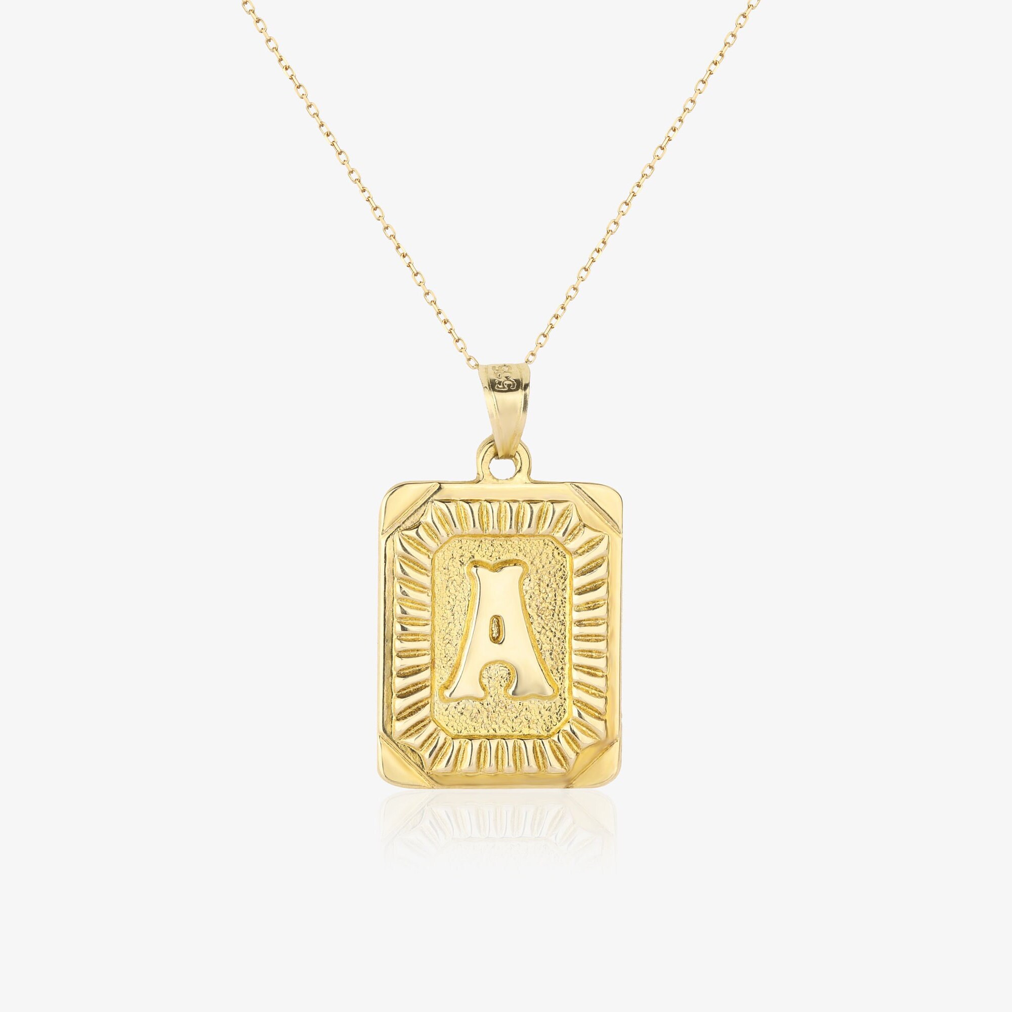 Personalized 14k Gold Letter Necklace / Custom 14k Gold - Etsy