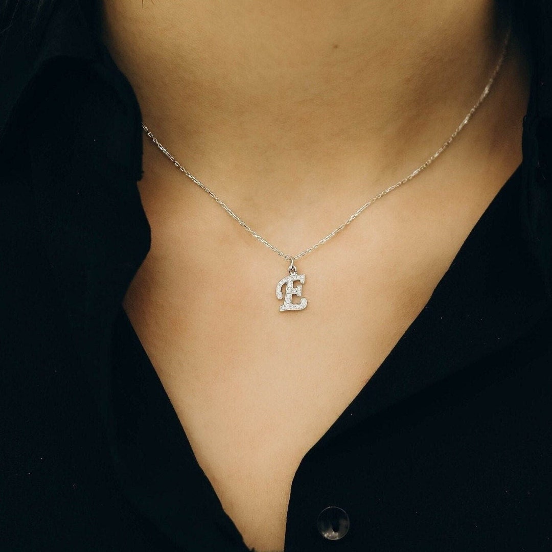 Initial Necklace - 14k Gold Letter Necklace With Diamond | Perfect ...