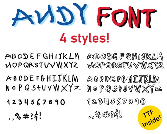 Andy Font SVG Toy Story letters svg Font for Cricut Toy Story Font SVG ...