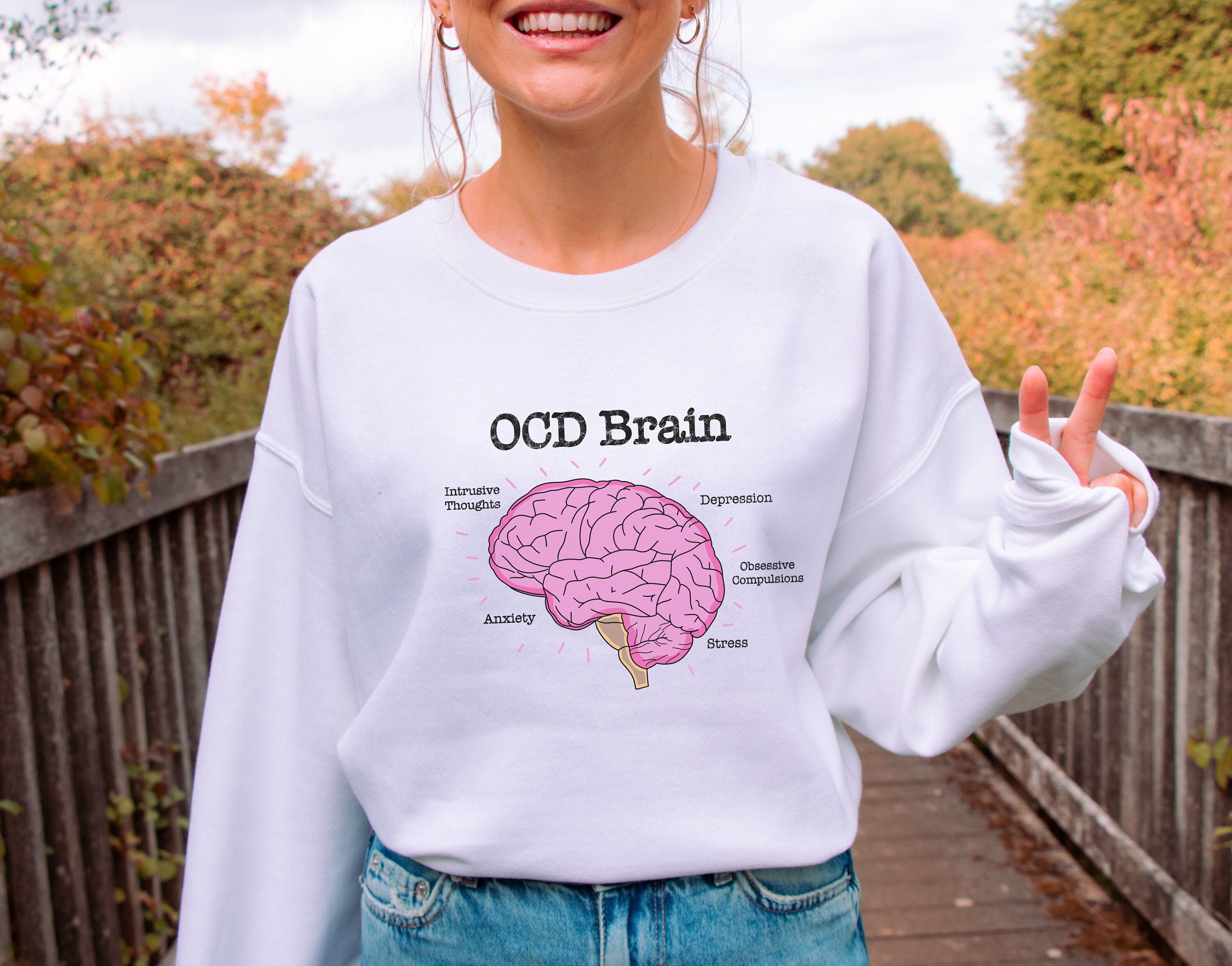 OCD Brain Sweatshirt, Mental Health Awareness Sweatshirt, OCD Awareness ...