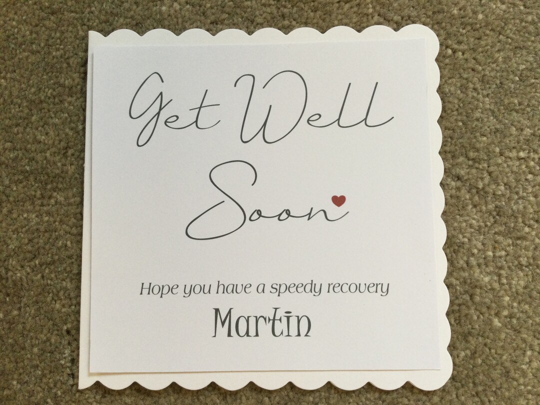 Handmade Personalised Get Well Card - Etsy
